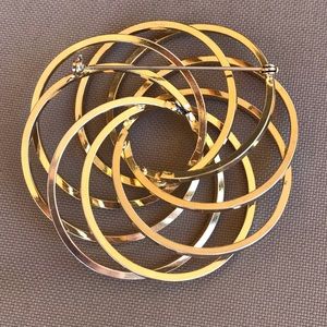 Jewelry | Vintage Gold Interlocking Large Circle Pin | Poshmark
